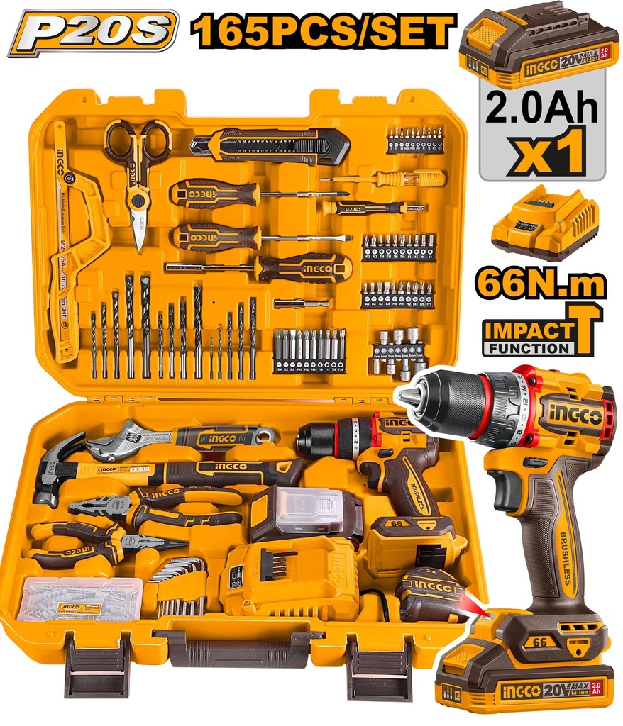 HKTHP11651 165 PCS TOOLS SET - 20V | TOOLMANIA | Your Trusted Source ...